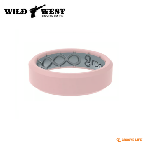 Groove EDGE Rose Quartz Thin Silicone Ring | Wild West